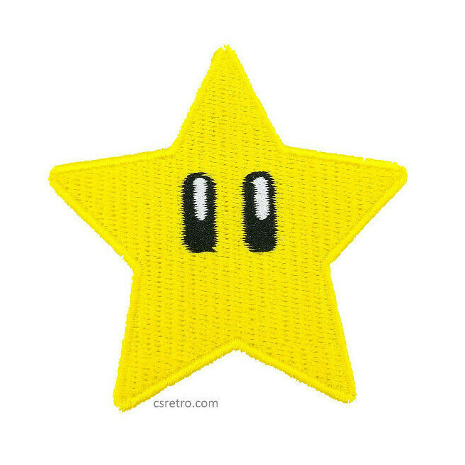 Super Mario nes snes SUPER STAR 90s retro video game Iron on Patch ...
