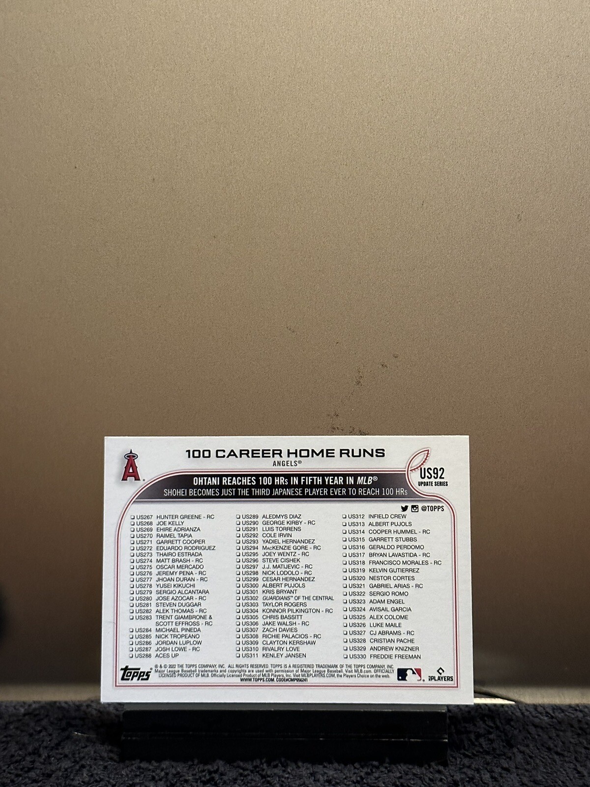 2022 Topps Update Series - Checklist #US92 Shohei Ohtani for sale ...