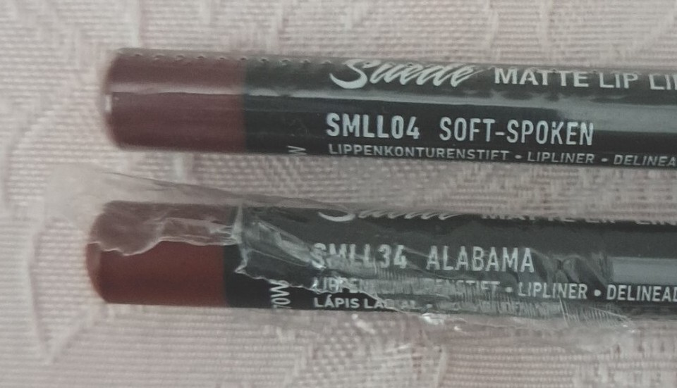 NYX Suede Matte Lip Liners 2 - 0.03 oz Each Soft-Spoken & Alabama NEW ...