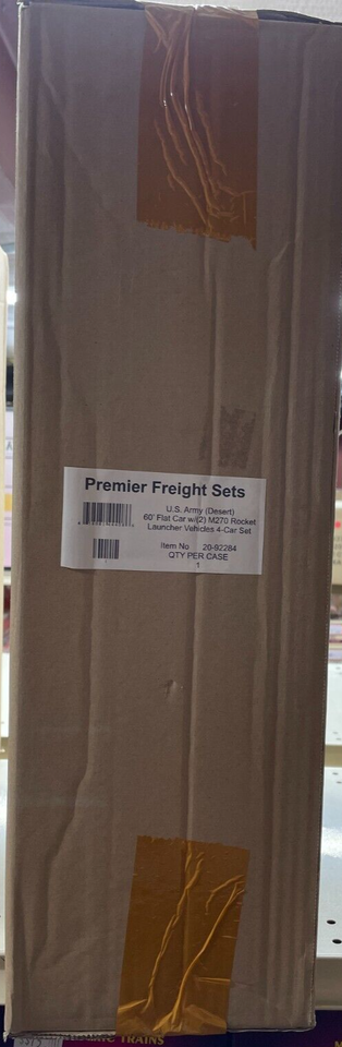 MTH 20-92284 U.S. ARMY 60' FLATCAR M270 MLRS 4-CAR SET TRAIN MILITARY ...