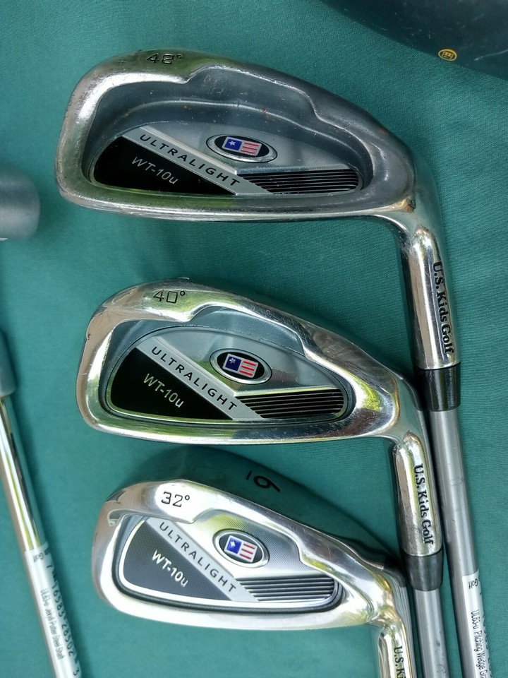 US Kids Golf RH 5 Club WT-10u Gold (60"-66" hgt) UL 63" Junior Golf Set ...