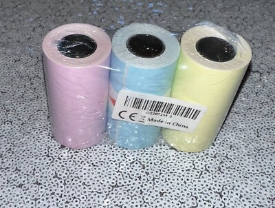 3 Rolls Printable Sticker Paper for PeriPage A6 Pocket Thermal Printer ...