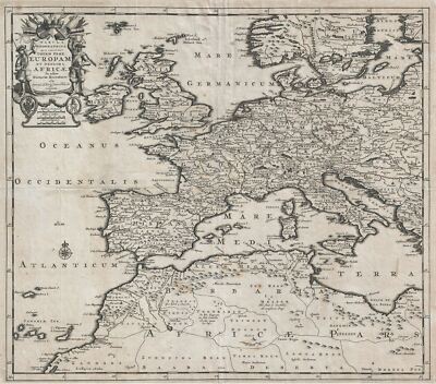 1710 Van der Aa Map of Europe and North Africa | eBay