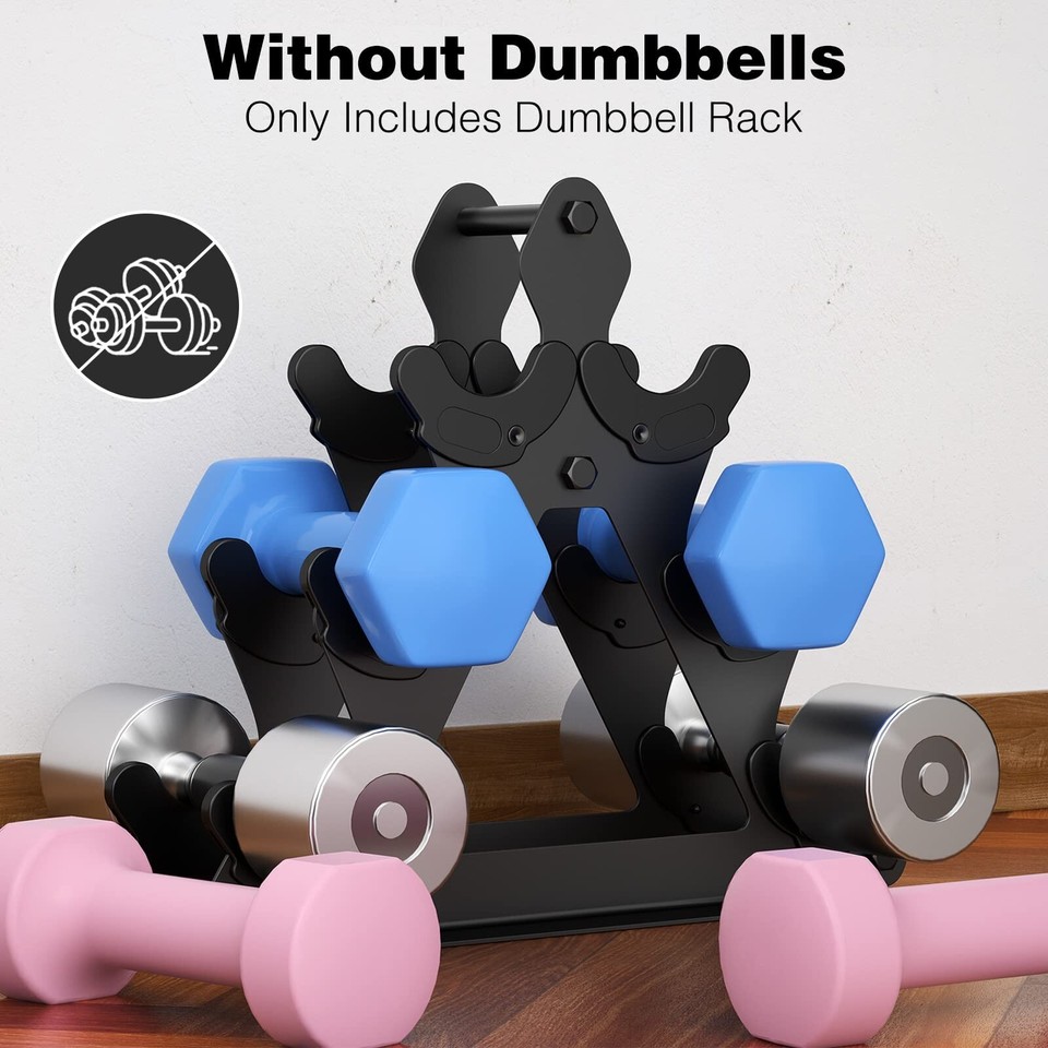 3 Tier Weight Rack for Dumbbells - Compact Weight Holder Small Dumbbell ...