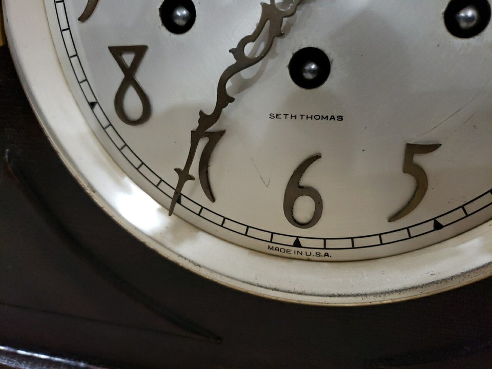 1927 Vintage Seth Thomas Key Winding Mantle Clock & Keys, Excellent To ...