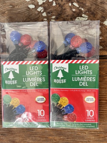 2 -STAR LED LIGHT AA Battery Operated Tear Drop 10 Lights 3 Feet Each ...