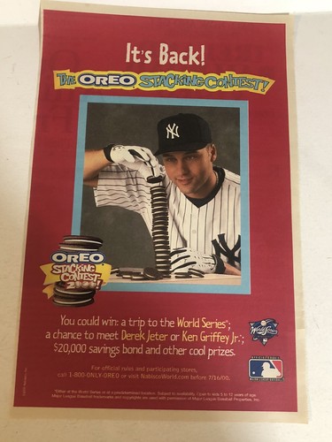 2000 Oreo Cookies Derek Jeter Vintage Print Ad Advertisement pa21 | eBay