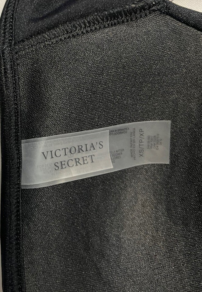 Victoria’s Secret 2 Piece String Bikini Set Black Pink Heart XS Top ...