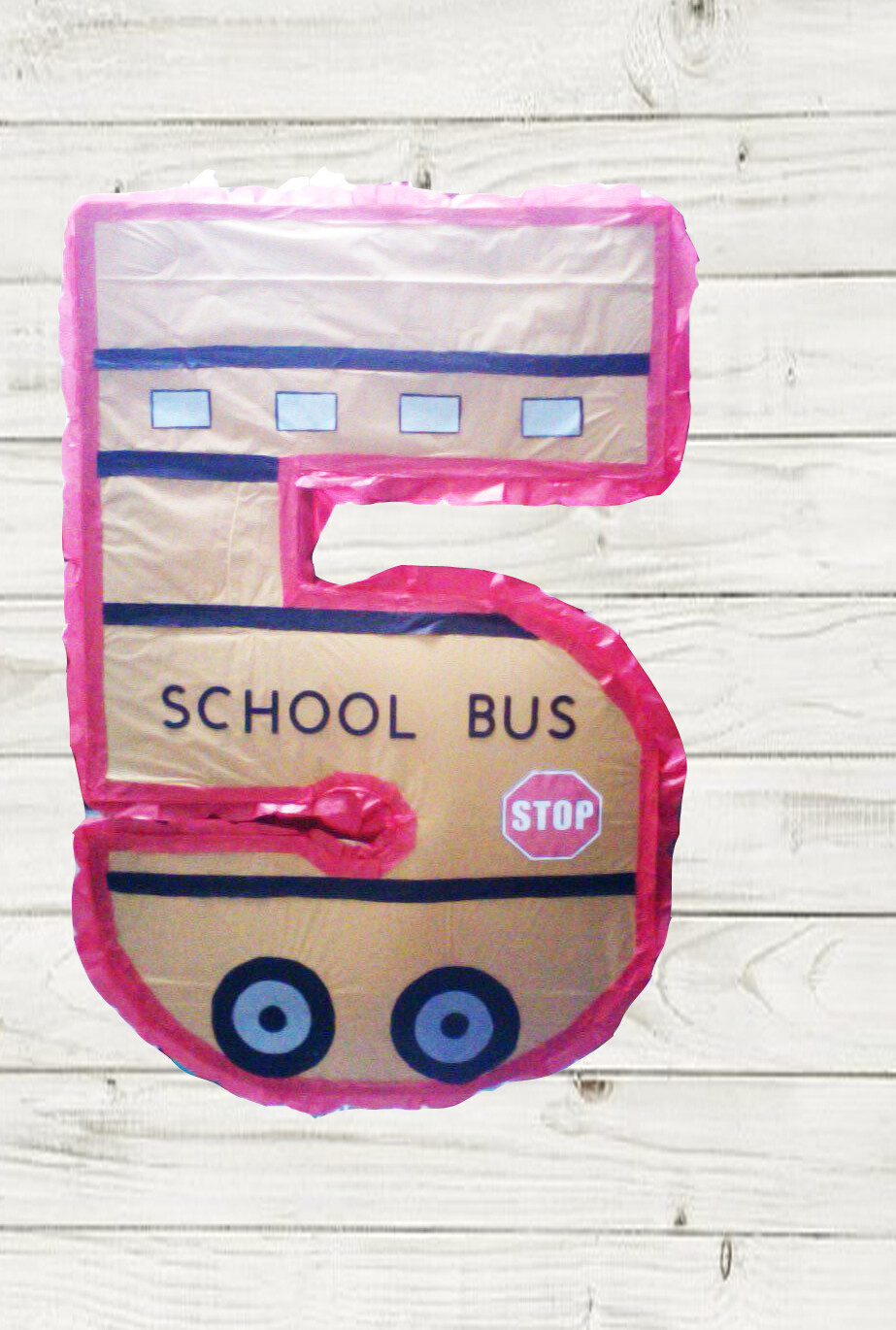 NUMBER FIVE SCHOOL BUS PINATA birthday pull string or hit WITH OPTION ...