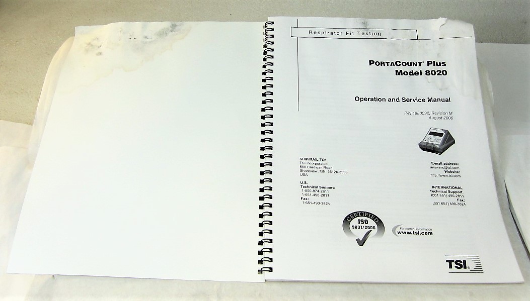 TSI PortaCount Plus Model 8020 Operation and Service Manual Second ...