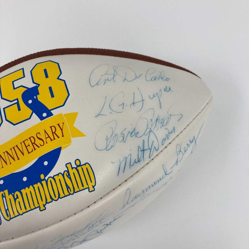 1958 Baltimore Colts NFL Champs Team Signed Football Johnny Unitas ...
