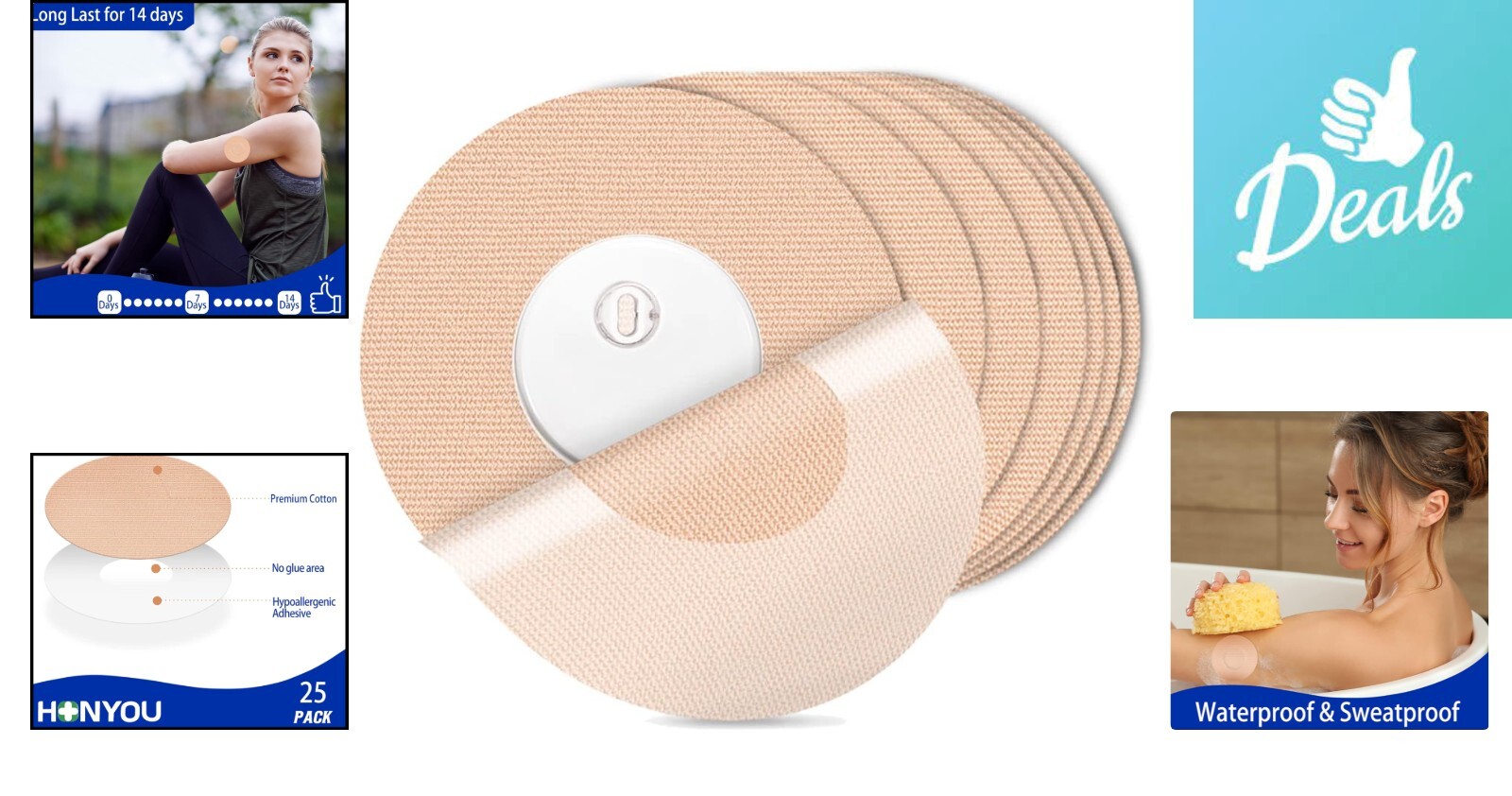 Freestyle Bandage for Libre 3 Sensor - Waterproof, Hypoallergenic - 14 ...