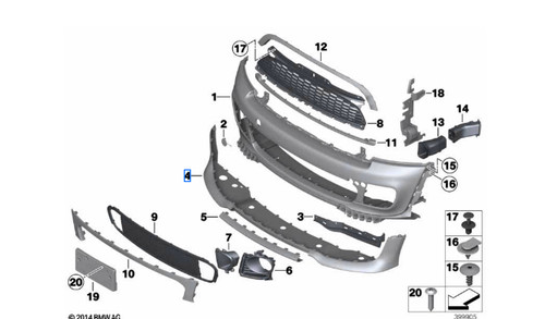 2007-2013 Mini R55 R56 R57 LCI JCW Front Bumper Lower Spoiler ...