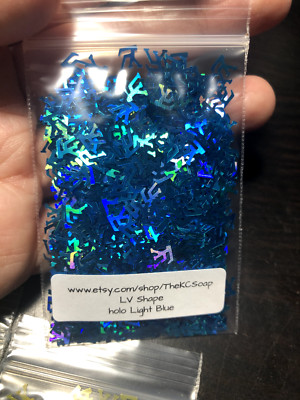 100G Holographic LIGHT BLUE Glitter Slice letter alphabet confetti L US ...