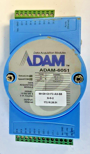 ADVANTECH ADAM-6051 14-CH ISOLATED DIGITAL I/O TCP MODULE W 2-CH ...