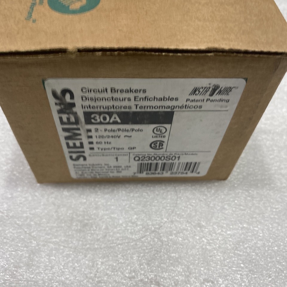 Q23000S01 SIEMENS 2 POLE 30A 240VAC W/SHUNT TRIP 120V NEW | eBay