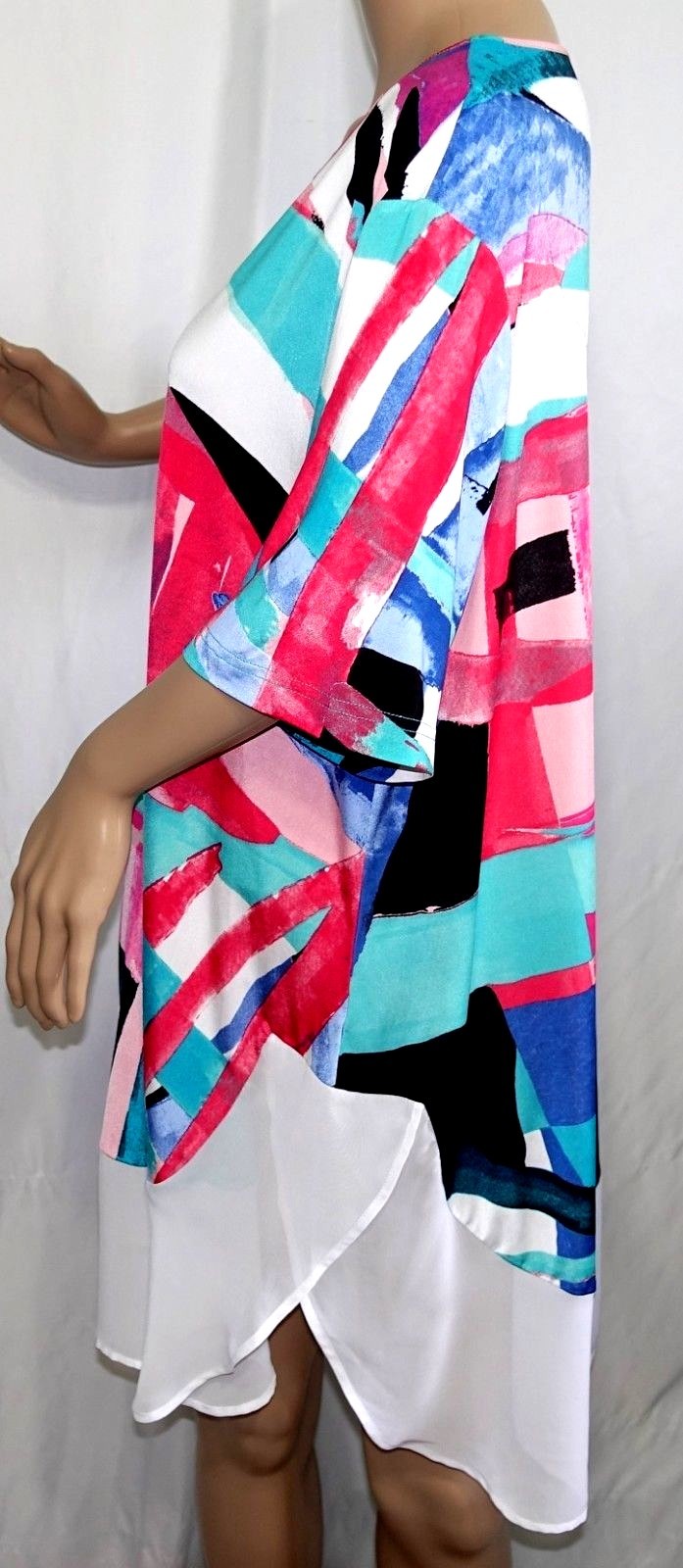 N Touch Women Plus 1x 2x 3x Elegant Teal Red White Tunic Top Blouse Top ...