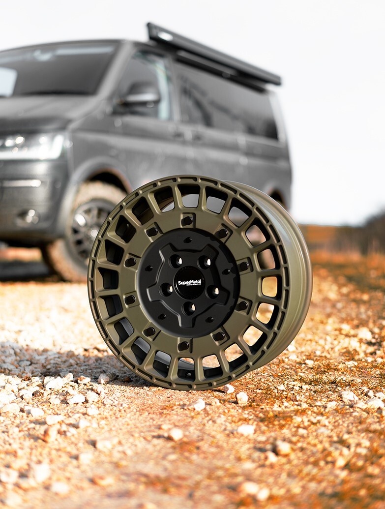 FOR VW T5/T6 5X120 SUPERMETAL RIG 18x8 MATTE GREEN ALLOY WHEEL ET40 ...