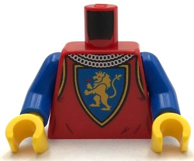 Lego New Minifig Red Torso Castle Surcoat Silver Chain Mail Collar ...