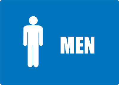 MEN BATHROOM SIGN| Laminated Vinyl Decal Sticker Label | eBay
