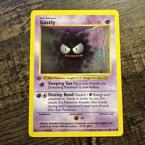 Gastly 1999 Pokemon 1st Edition Base Set Shadowless 50/102 | eBay