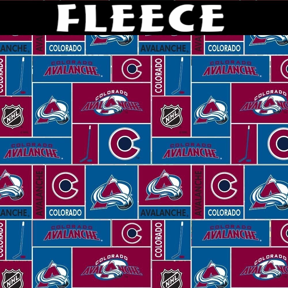 NHL Colorado Avalanche Block 012-AVA Fleece Fabric by the Yard | eBay
