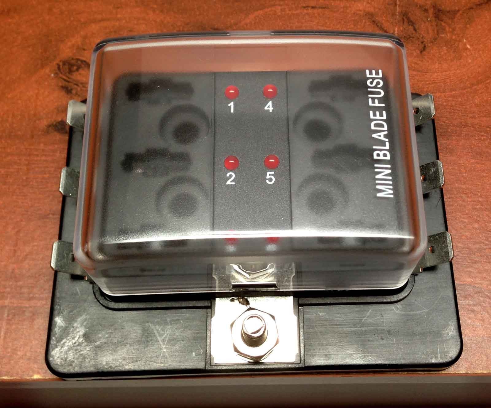 MINI BLADE FUSE BLOCK HOLDER LED INDICATOR MARINE BOAT 6 GANG US PATENT ...