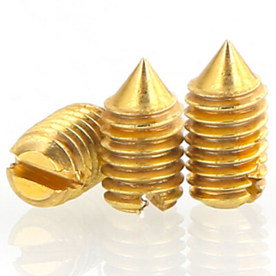 M2 M2.5 M3 M4 M5 Brass Slotted Pointed Set Screw Headless Cone Top Head ...