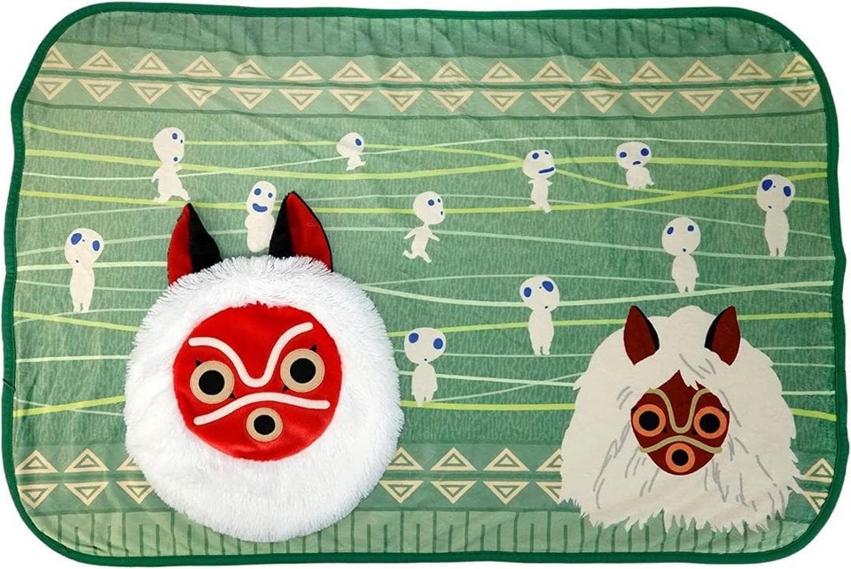 Princess Mononoke Cushion Blanket SanGhibli #9cf878 | eBay UK