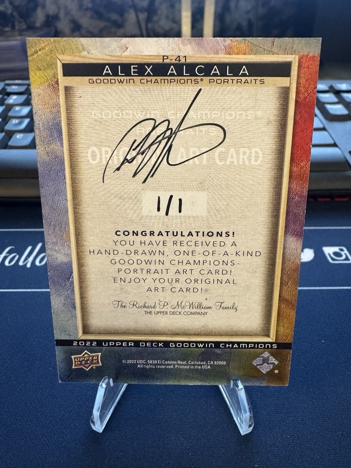 2022 Goodwin Champions Alex Alcala Hand Drawn 1/1 Portrait Art Card ...