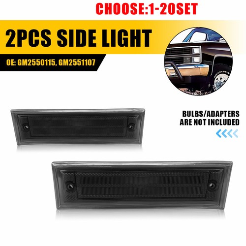Fit 1981-1991 Chevy GMC V10 V20 V30 Smoked Front Side Marker Light ...