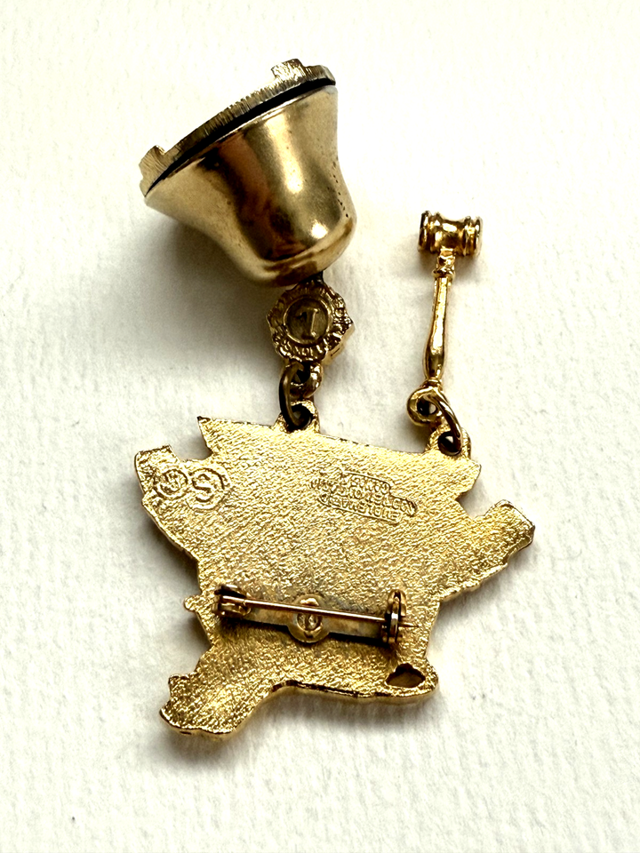 Lions Club International Pin LONDON EAST ONTARIO CANADA Bell Gold Tone ...