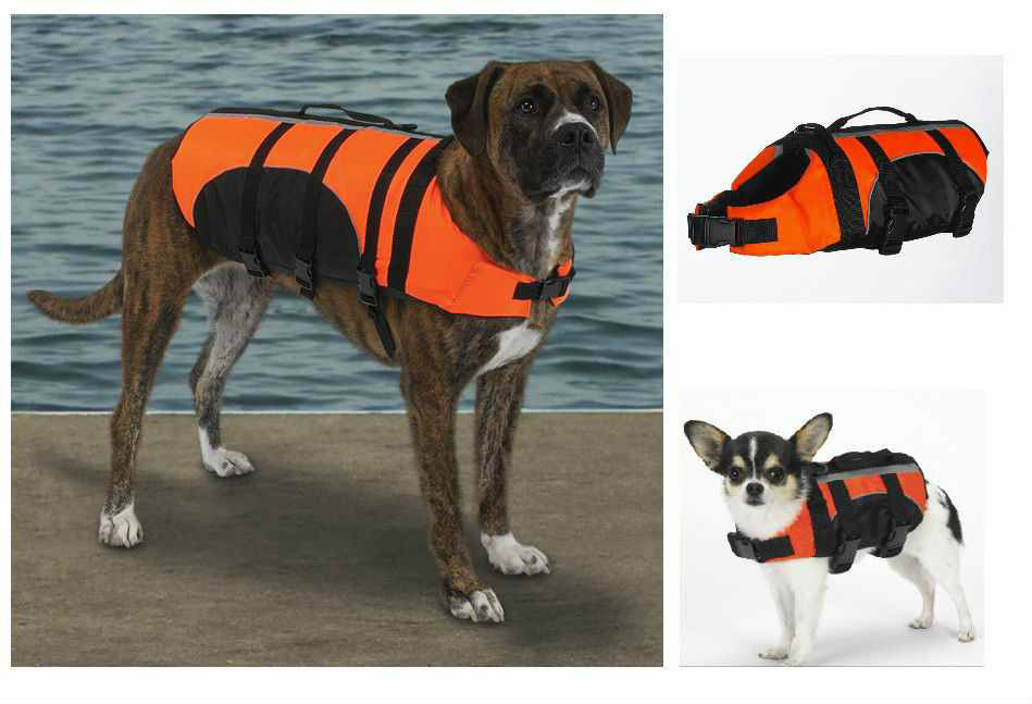 DOG LIFE JACKET Aquatic Pet Preserver Water Safety Vests for Dogs Swim ...