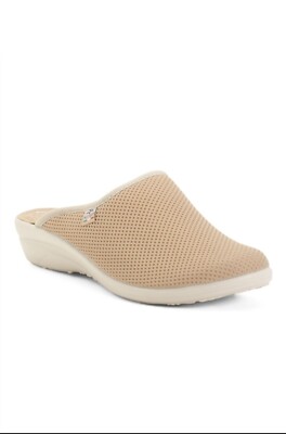 Fly Flot Anti-Shock Slip On Shoes Tan Mesh/Leather Clogs Size 9/40. New ...