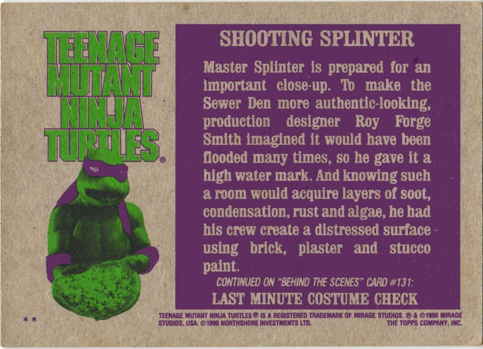 Teenage Mutant Ninja Turtles Card Behind The Scenes 130 Shooting ...