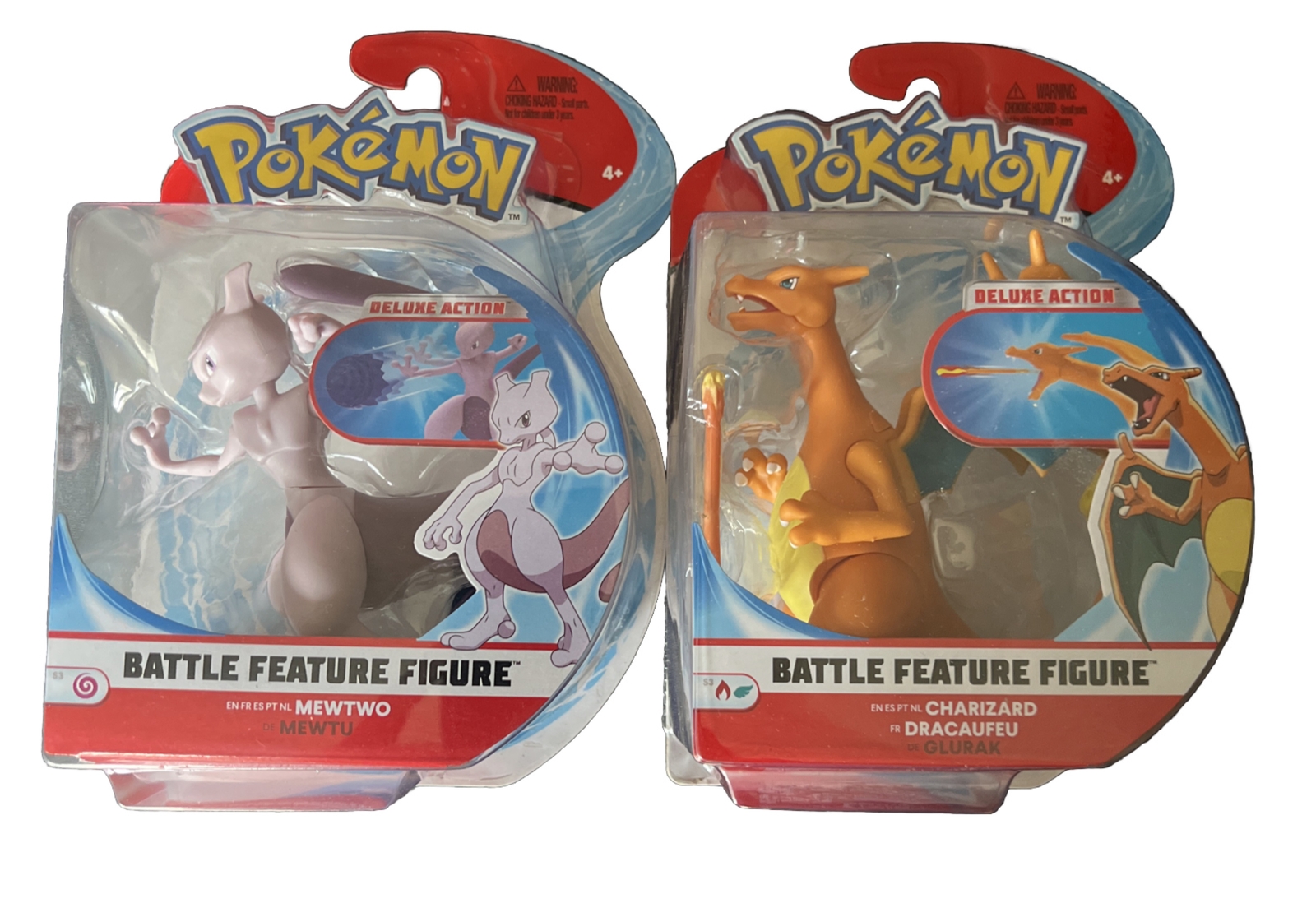 New! Pokemon 4.5 Inch Battle Feature Figure Charizard & Mewtwo Deluxe ...