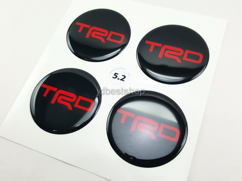 TRD Wheel Center Cap Stickers Resin Reflect Logo Decor | Size 52mm ...