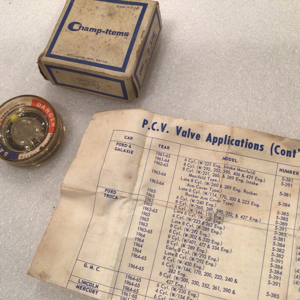 Vintage Car Truck PCV Valve Champ Tester Engine Tool (VERY RARE ...