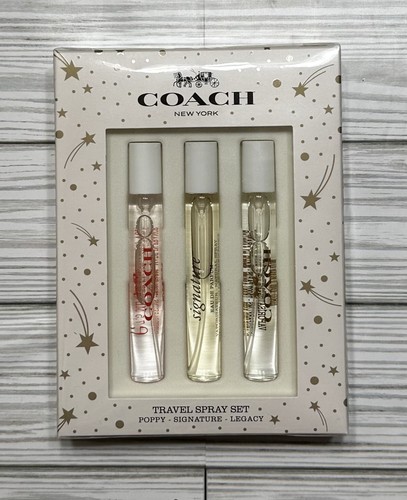COACH TRAVEL SPRAY SET FOR WOMEN POPPY, SIGNATURE & LEGACY 3 X 0.25OZ ...