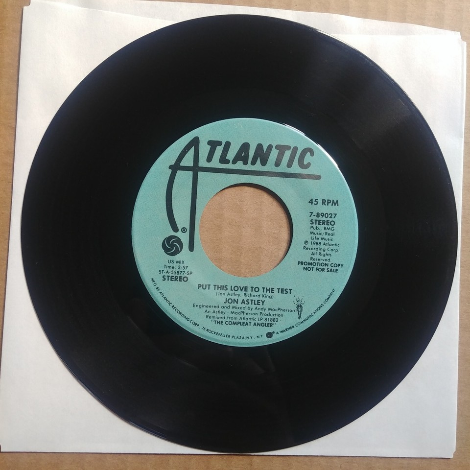 JON ASTLEY Put This Love To The Test DJ PROMO 45 7" Vinyl POP ROCK ...