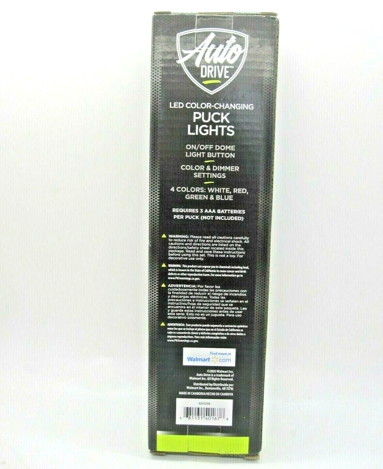 Auto Drive 4 LED Color Changing Puck Lights New in box | eBay