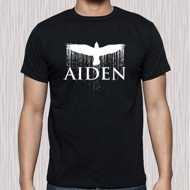 Aiden Logo Men's Black T-Shirt Size S to 3XL | eBay