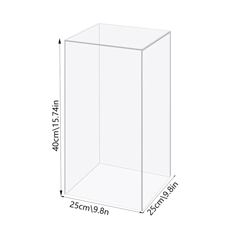 Set of 2 White Acrylic Cube Display Acrylic Pedestal Stand Art Decor ...