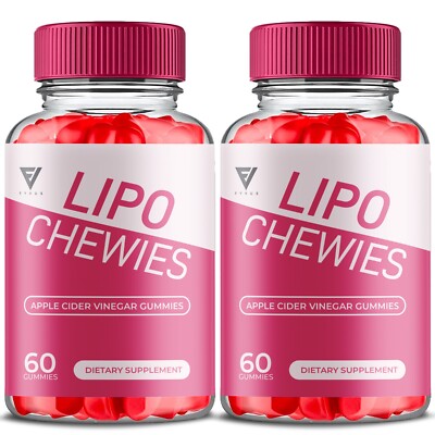 (2 Pack) Lipo Chewies Gummies LipoChewies Max Strength Supplement (120 ...