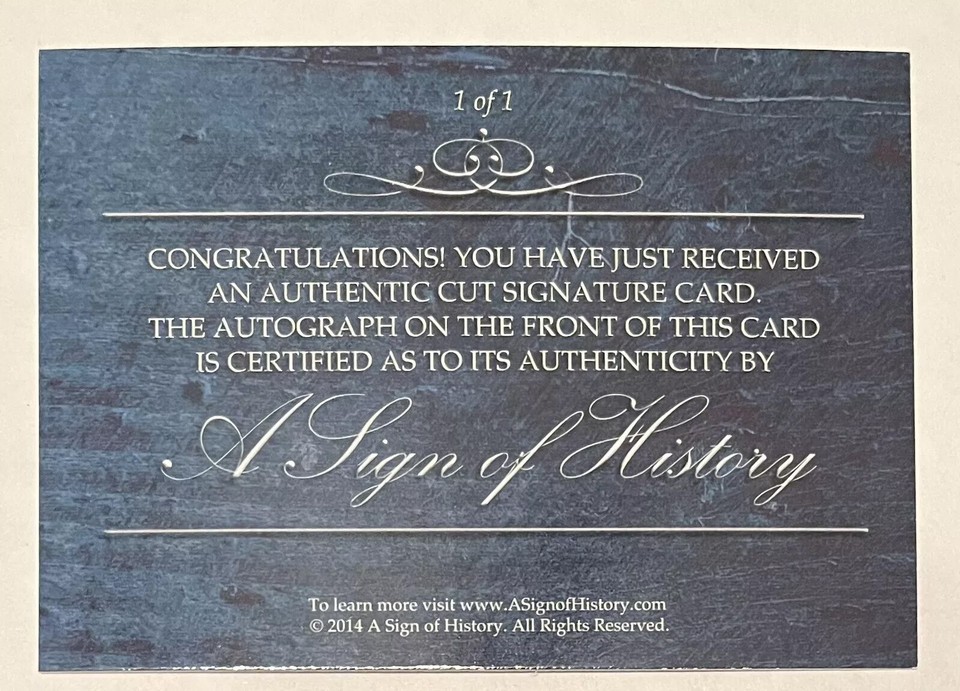 JOHNNIE COCHRAN A Sign of History Custom AUTOGRAPH Signed Card OJ ...