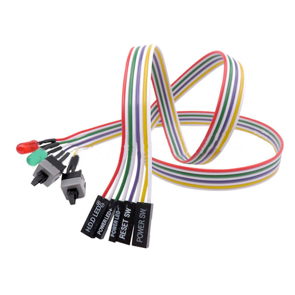 65cm PC Case Motherboard 2x ATX Power Switch Reset Button ON/OFF Cable ...