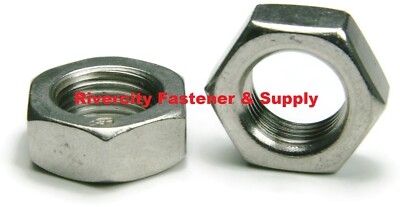 (25) M10-1.25 FINE Thread Hex Jam / Thin Nut Half Thick 10mm Stainless ...