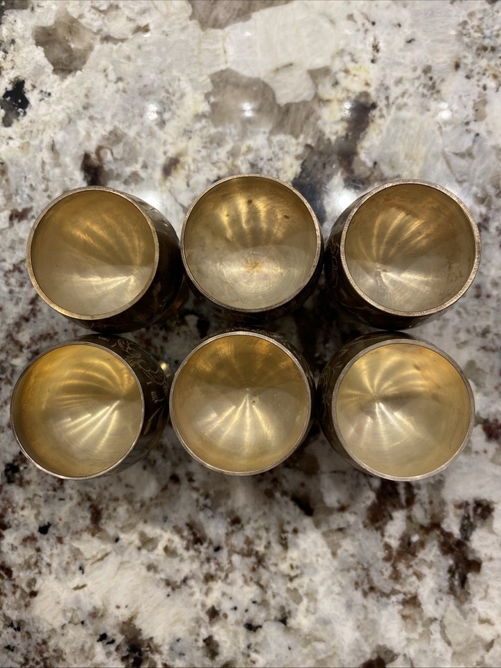Set Of 6 Vintage Silver Cordial Cups Antique Silver Plated Goblet Shot ...
