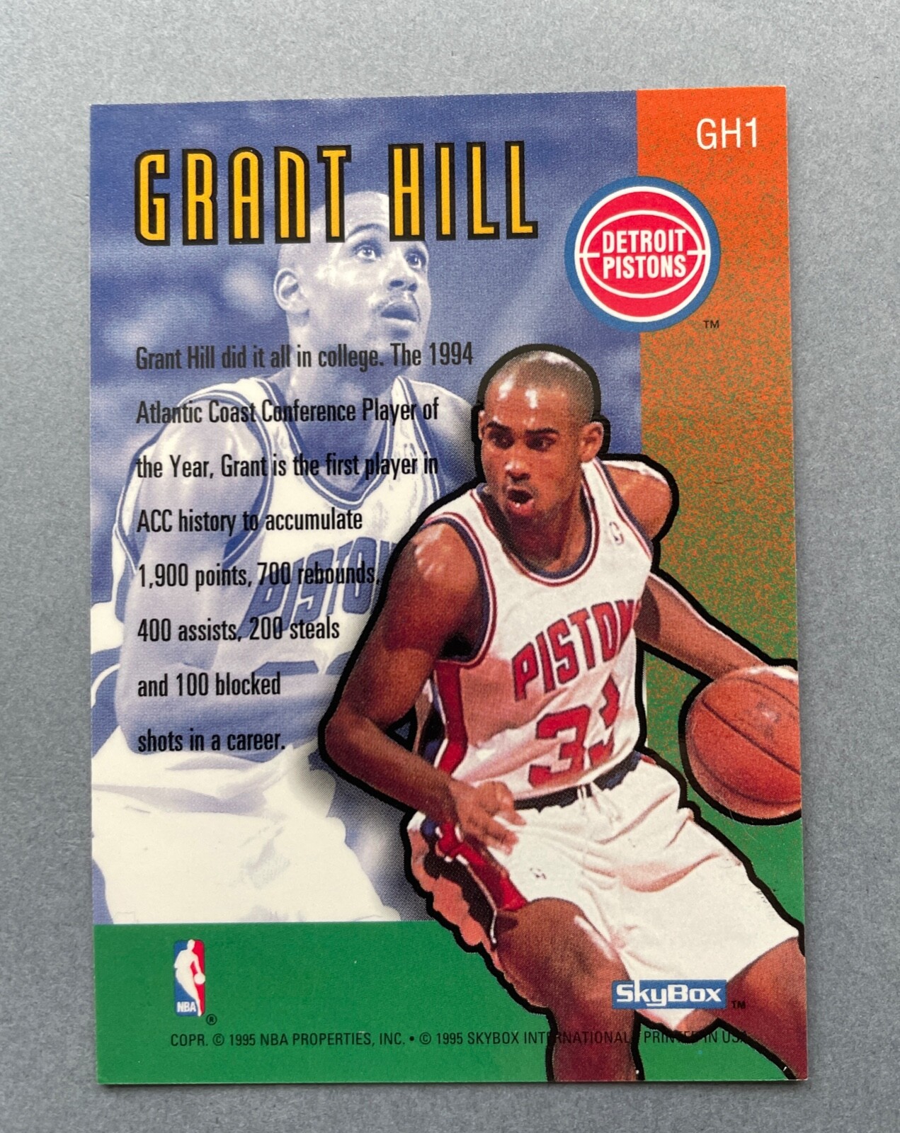 1995 Skybox Premium Grant Hill Rookie Foil RC #GH1 Detroit Pistons | eBay