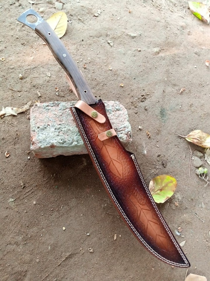 CUSTOM HANDMADE D2 TOOL STEEL HUNTING MACHETE COMBAT SWORD SURVIVAL ...